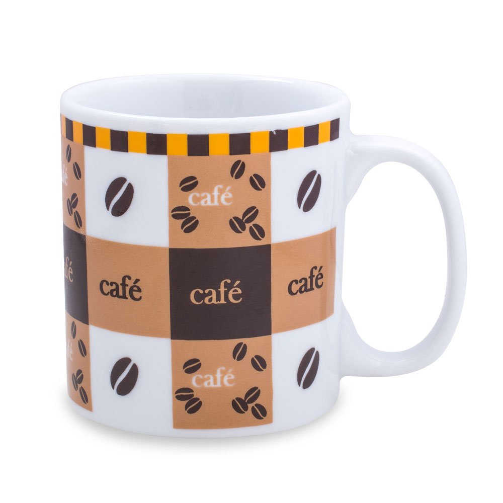 BMB Canecas - cod: 6030 - Caneca de Porcelana 320 ml decoração faixa- Café